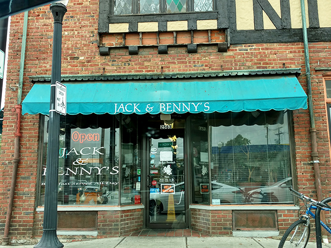 The promise of "Breakfast Served All Day" might be the most beautiful sentence in the English language. Jack & Benny's brick exterior quietly announces culinary treasures within.