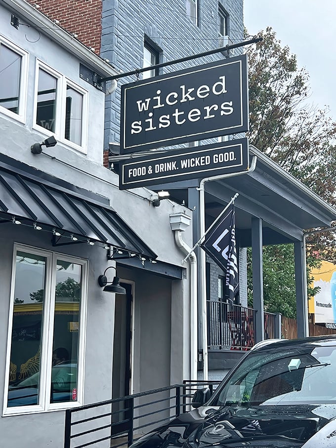 The unassuming storefront of Wicked Sisters on Falls Road might fool you. Behind that modest blue awning lies culinary magic that locals have been quietly enjoying for years.