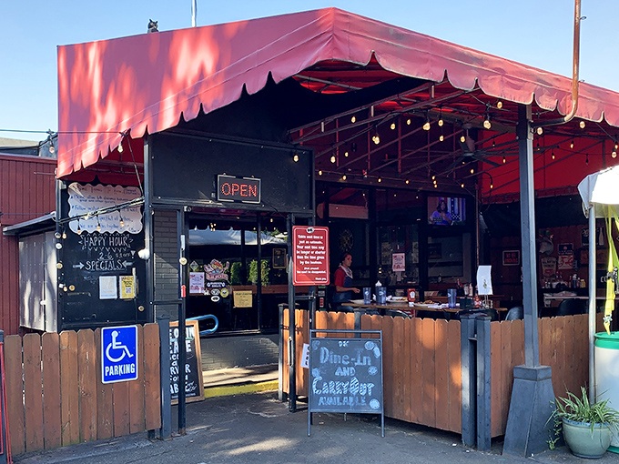 The unassuming burgundy awning of DK Diner beckons like a breakfast beacon in Grandview Heights. No fancy frills, just the promise of honest-to-goodness comfort food. 