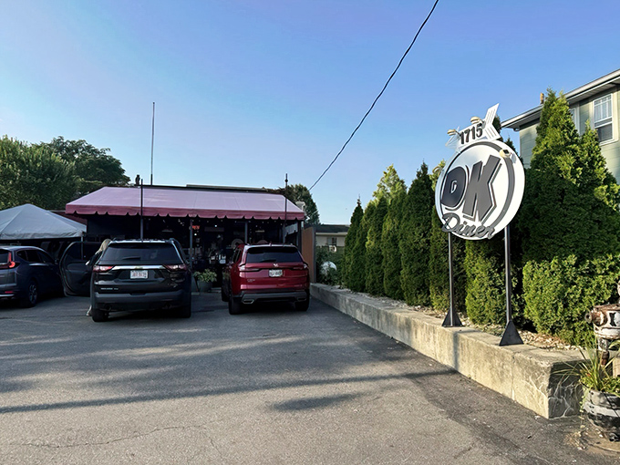 The unassuming exterior of DK Diner stands like a culinary speakeasy &ndash; no fancy frills, just the promise of breakfast magic waiting inside.