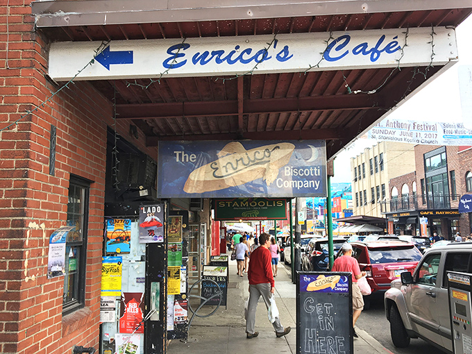 Welcome to flavor town! Enrico's Caf&eacute; beckons hungry visitors with its unassuming brick storefront and blue sign&mdash;Pittsburgh's worst-kept culinary secret hiding in plain sight.