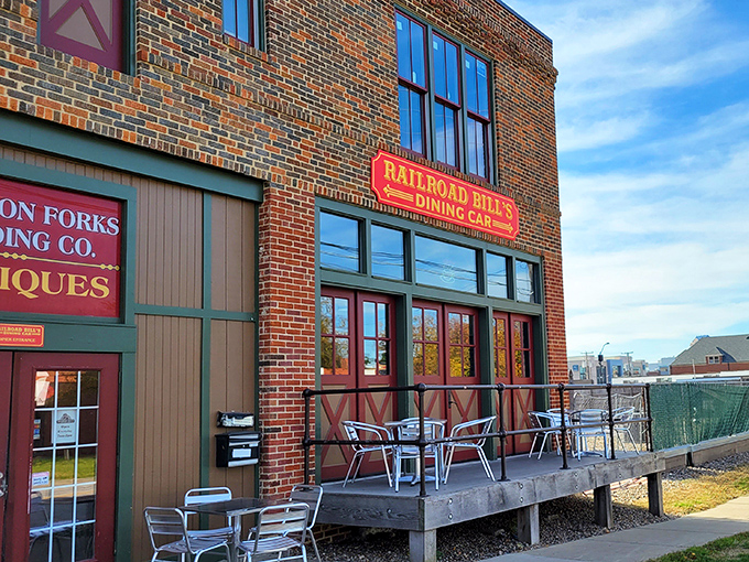 A different angle reveals Railroad Bill's true character&mdash;a brick fortress of flavor nestled among antique shops, where breakfast dreams come true.