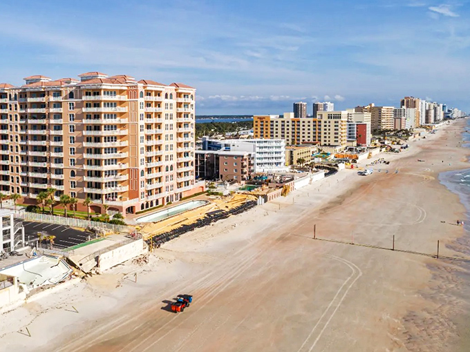 Aerial paradise where condos meet coastline. Redington Beach offers that perfect Florida blend of development and pristine shoreline, with enough sand for everyone's castle dreams.
