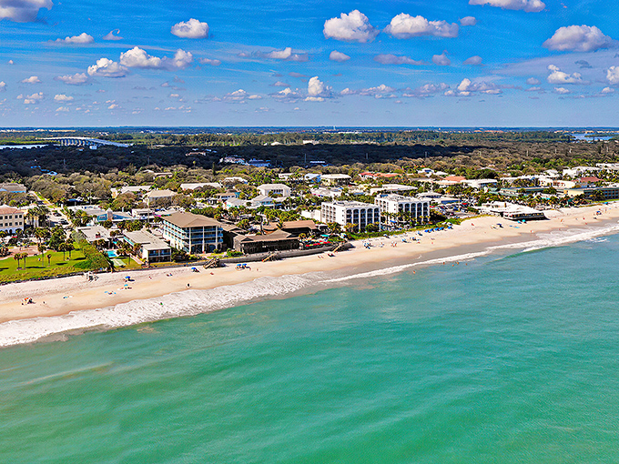 Turquoise waters meet pristine shoreline in this aerial view of Vero Beach, where paradise doesn't require a passport&mdash;just a healthy appetite for relaxation.
