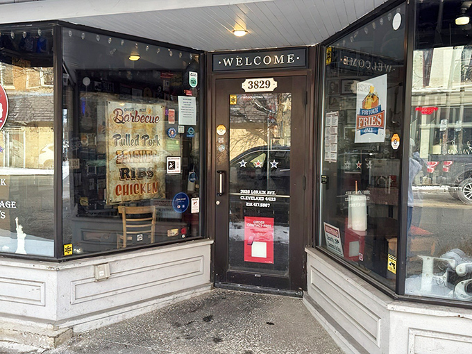 Step through these doors and prepare for a flavor journey. The handwritten menu in the window offers a tantalizing preview of what awaits inside.