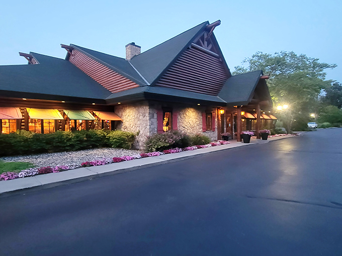 This rustic lodge exterior promises comfort food adventures that your cardiologist doesn't need to know about.