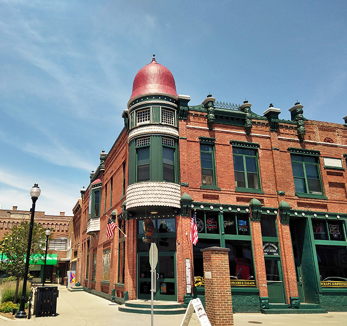 The historic building's copper dome and classic architecture stand as a testament to Stevens Point's rich past, now housing some of the town's most satisfying comfort food.