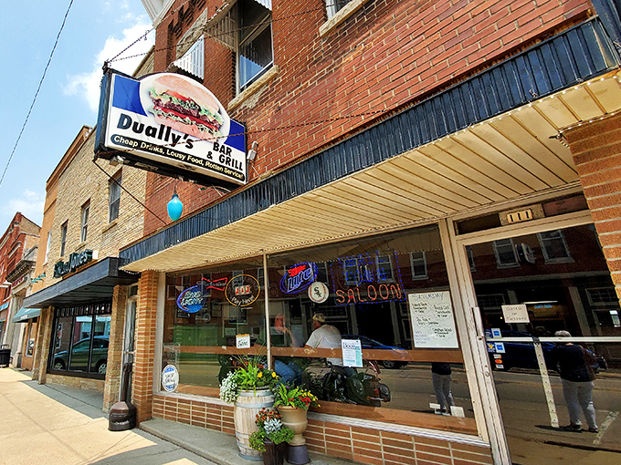 Small Town Saloon stands proudly on Elizabeth's Main Street, its unassuming brick facade hiding culinary treasures that locals have treasured for years.