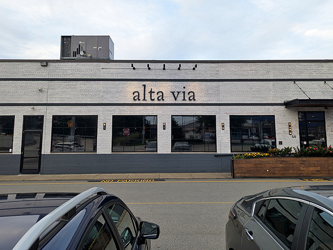 The sleek interior balances modern elegance with cozy comfort &ndash; those golden disc lights are basically halos for your pasta.