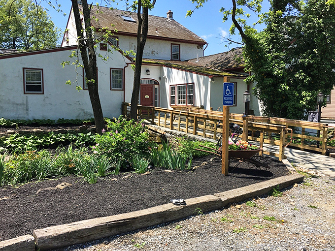 The charming exterior of Butterscotch Pastry Shop looks like it belongs in a storybook, complete with wooden ramp welcoming all sandwich seekers.