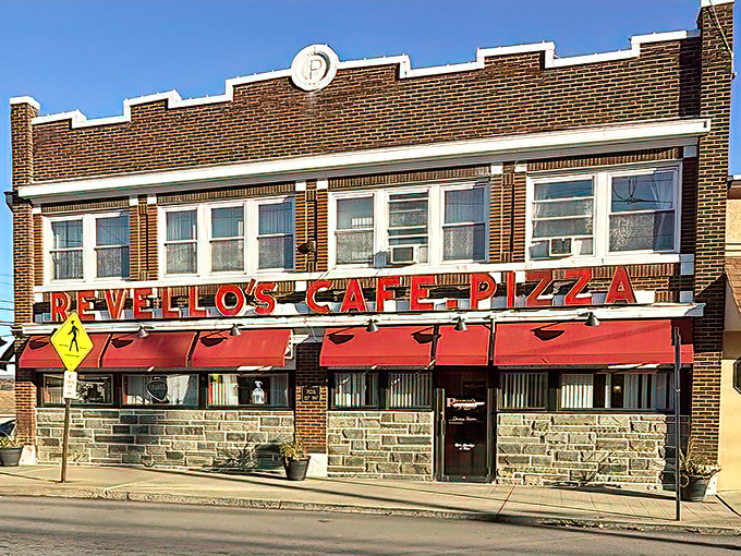 Those vibrant red awnings aren't just for show&mdash;they're like a culinary bat signal announcing "serious pizza happens here" to everyone passing by.