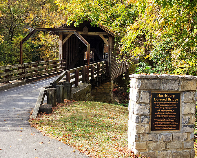 Autumn transforms this historic treasure into a painting come to life, with golden leaves framing the entrance like nature's own welcome mat.