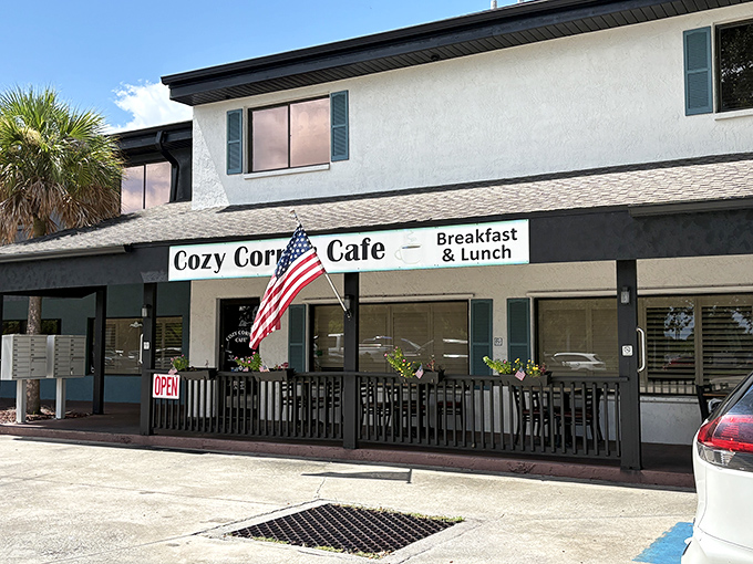 The unassuming yellow facade of Cozy Corner Cafe hides culinary treasures within. Like finding a $20 bill in old jeans, this Merritt Island gem delivers unexpected joy.