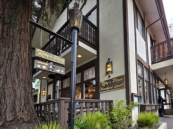 Carmel's cottage aesthetic isn't just for show&mdash;Katy's exterior feels like it was plucked from a fairy tale where the happy ending involves Belgian waffles.