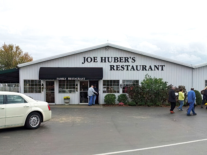 The unassuming exterior of Joe Huber's belies the culinary treasures within, like finding a diamond in Indiana's rolling farmland.