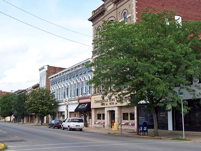 Downtown Connersville showcases classic Americana architecture where your wallet can breathe easy and your Instagram feed will thank you.