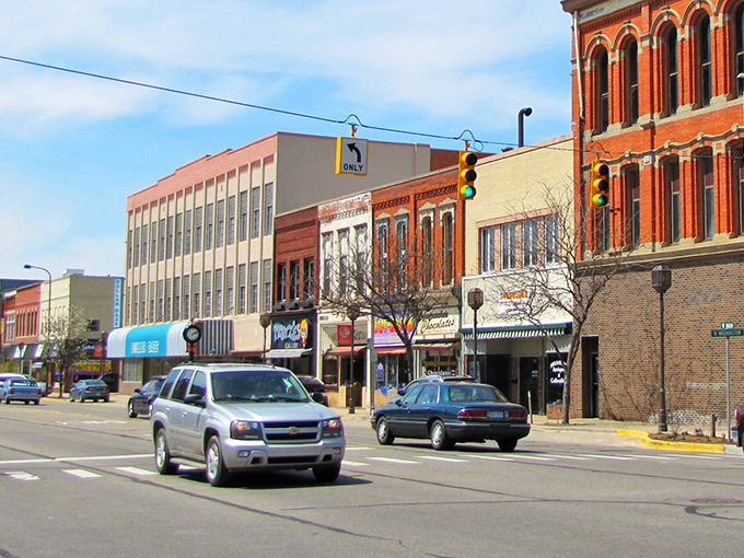 Downtown Owosso's historic architecture tells a story of resilience and charm, where brick buildings stand as sentinels of small-town American perseverance.