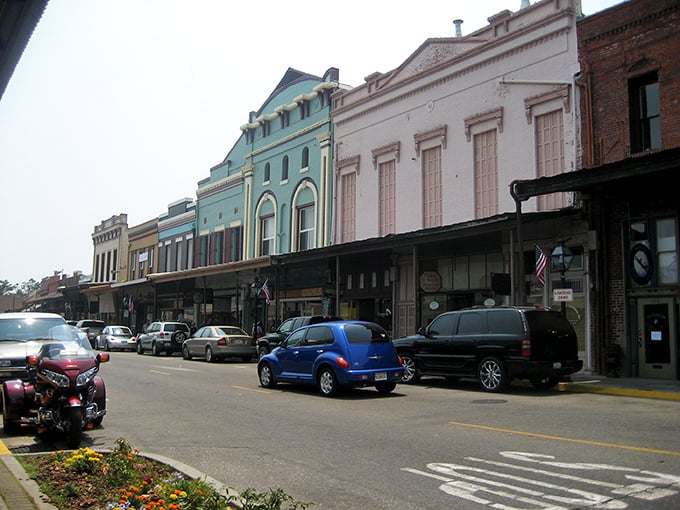 Mill Street's historic storefronts stand like colorful sentinels of the Gold Rush era, now guarding boutiques instead of bullion.