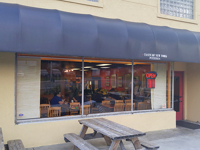 That blue awning might as well be a superhero cape &ndash; it's sheltering some of Ohio's most heroic pizza creations.
