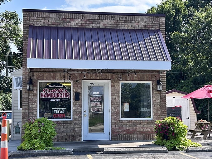 The brick fortress of flavor that is Crabill's stands proudly on Miami Street, a time capsule of American burger artistry since 1927.