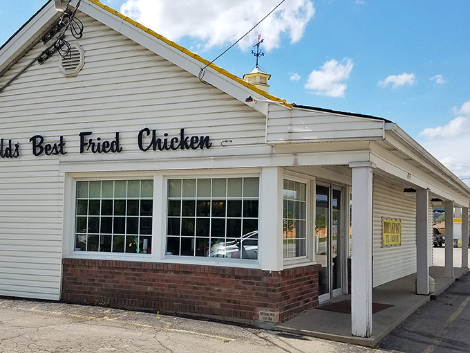 The unassuming exterior of Hitching Post Kellogg proves once again that culinary treasures often hide behind the most modest facades.