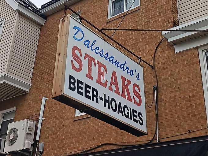 The iconic red and blue sign beckons hungry pilgrims to this Roxborough temple of cheesesteak perfection. No frills, just thrills.