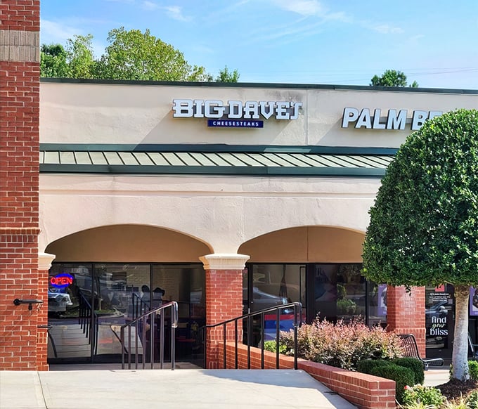 The unassuming storefront belies the culinary treasures within. Like finding a diamond in a strip mall, Big Dave's exterior promises Philadelphia magic in Charlotte.