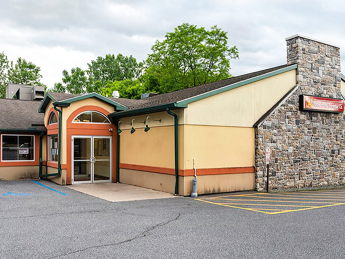 The stone facade of Robin Hood Brewing Co. stands like a modern-day Sherwood Forest fortress, promising culinary adventures rather than archery lessons.