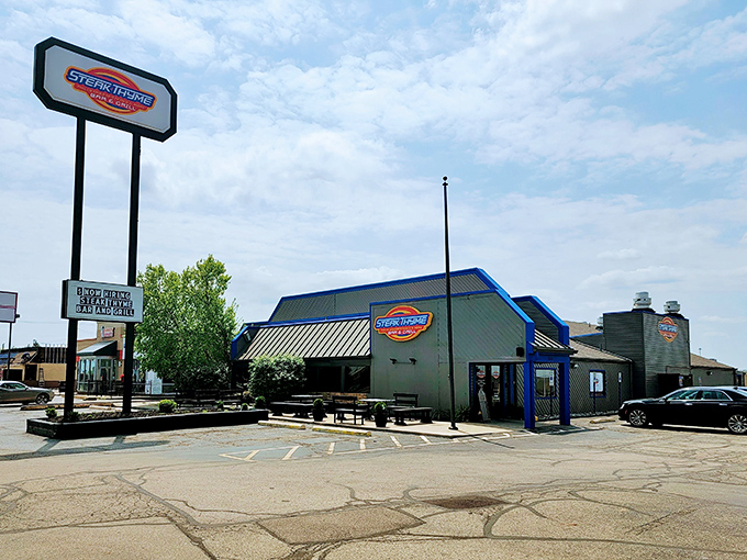 Blue skies and better cheesesteaks await at this unassuming Dayton landmark. The modest exterior hides culinary treasures that locals have been quietly enjoying for years.