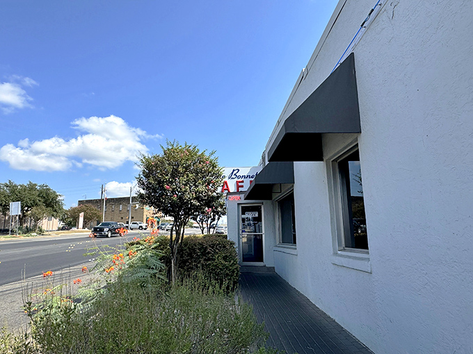 The unassuming exterior of Blue Bonnet Cafe in Marble Falls hides culinary treasures that Texans have been enjoying for generations.