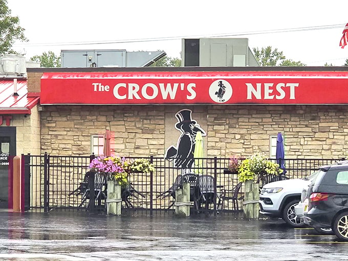 The Crow's Nest announces itself with unmistakable confidence &ndash; that bright red awning and dapper crow logo practically shouting, "Yes, the food is as good as you've heard!"