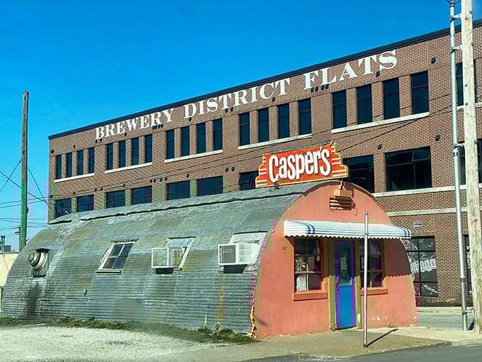 The unmistakable quonset hut of Casper's stands proudly in Springfield's Brewery District, a curved metal time machine serving comfort food since long before "artisanal" was a thing.
