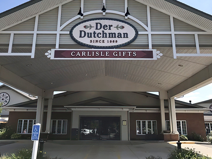 The welcoming facade of Der Dutchman stands like a beacon of comfort food, promising Amish country delights that have drawn hungry pilgrims since 1969.