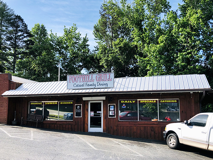 The unassuming exterior of Foothill Grill hides culinary treasures within, like finding a winning lottery ticket in your winter coat pocket.