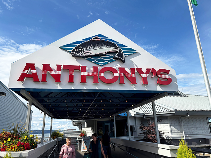 The iconic Anthony's sign welcomes seafood lovers like a maritime beacon, promising fresh catches and waterfront views that'll make your Instagram followers jealous.
