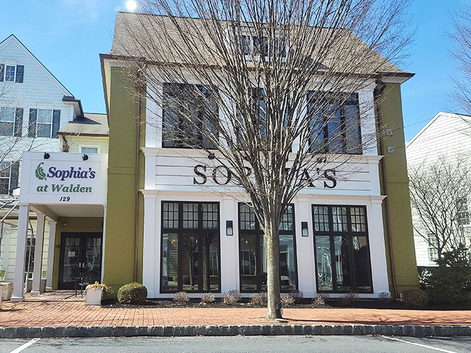 The cheerful yellow exterior of Sophia's at Walden stands out like a culinary lighthouse, beckoning hungry travelers to dock their appetites at this Mechanicsburg gem. 