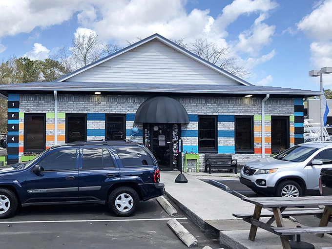 The colorful brick exterior of Early Bird Diner stands out like a Mondrian painting that decided to open a restaurant. Pure Charleston charm!
