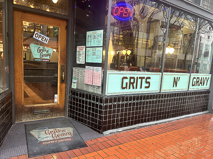 This humble storefront proves that the best breakfast adventures often hide behind the most unassuming facades.