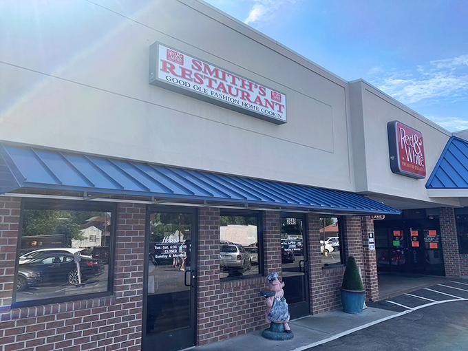Smith's Restaurant welcomes you with its unpretentious brick exterior and bright blue awning&mdash;proof that culinary treasures often hide in plain sight.