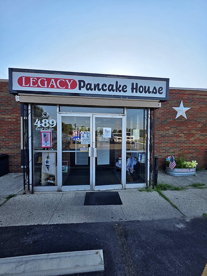 The unassuming brick exterior of Legacy Pancake House might not stop traffic, but locals know this West Carrollton treasure is where breakfast dreams come true.