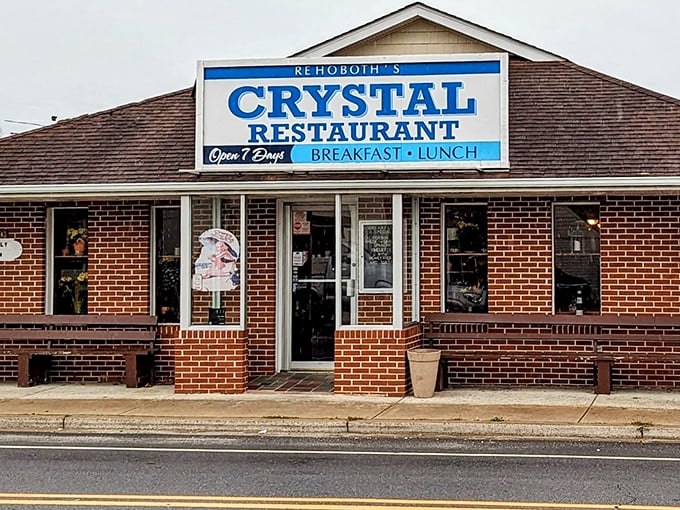 The unassuming brick fa&ccedil;ade of Crystal Restaurant stands as a beacon of breakfast hope on Rehoboth Avenue, promising honest food without the fanfare.