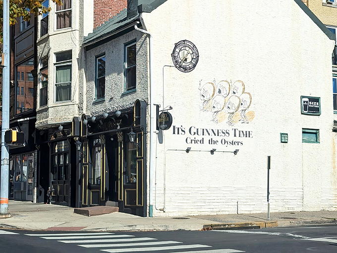 "It's Guinness Time, Cried the Oysters" proclaims the exterior wall &ndash; a whimsical invitation that perfectly captures this Reading landmark's playful spirit.