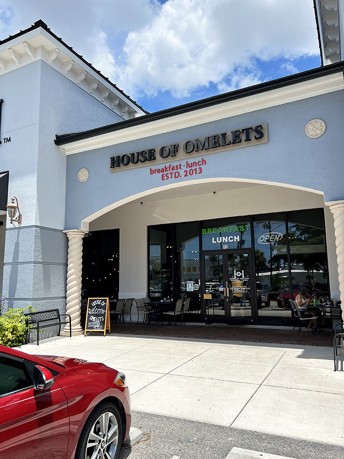 Step inside this modern breakfast sanctuary where palm trees meet perfectly cooked eggs.