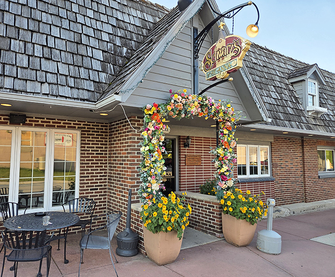 The floral archway at Schwarz's entrance isn't just decoration&mdash;it's nature's way of saying "abandon your diet, all ye who enter here."
