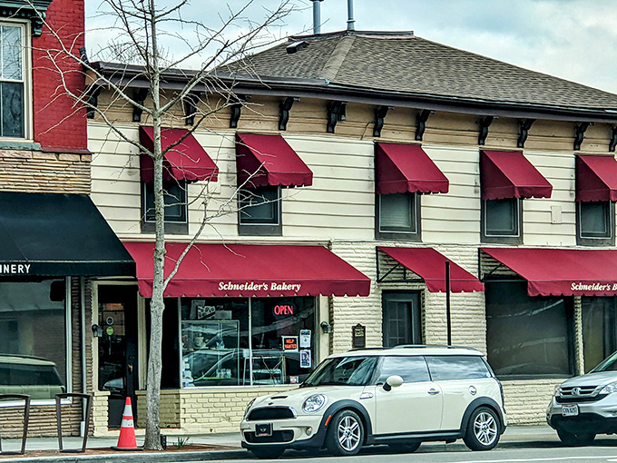 The classic cream-colored exterior with those iconic red awnings isn't just a storefront—it's a beacon of hope for the donut-deprived masses of Westerville.