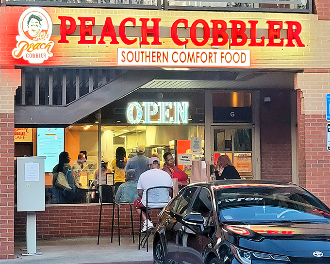 That glowing "OPEN" sign might as well say "PARADISE" &ndash; a beacon of comfort food hope in Buckhead's upscale landscape.