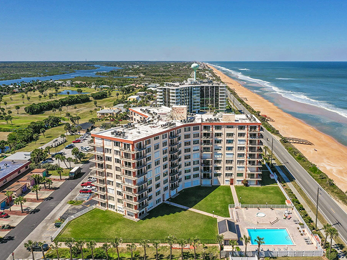 Beachfront condos and homes line the shore, yet Flagler Beach maintains its small-town charm with strict height restrictions preserving ocean views.