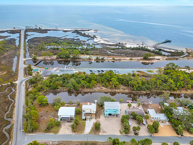Aerial serenity at its finest&mdash;where coastal Florida shows off its natural architecture of winding waterways, marshlands, and the gentle meeting of land and Gulf waters.