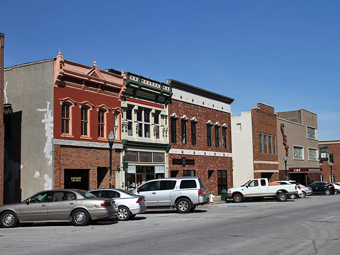 Historic brick buildings line Neosho's downtown square, where time seems to move at a pace that respects your afternoon nap schedule.
