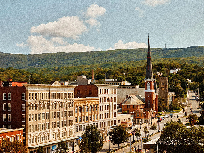 Downtown Adams stretches out like a movie set where Jimmy Stewart might stroll any minute now.
